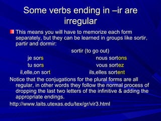 French –ir verbs | PPT