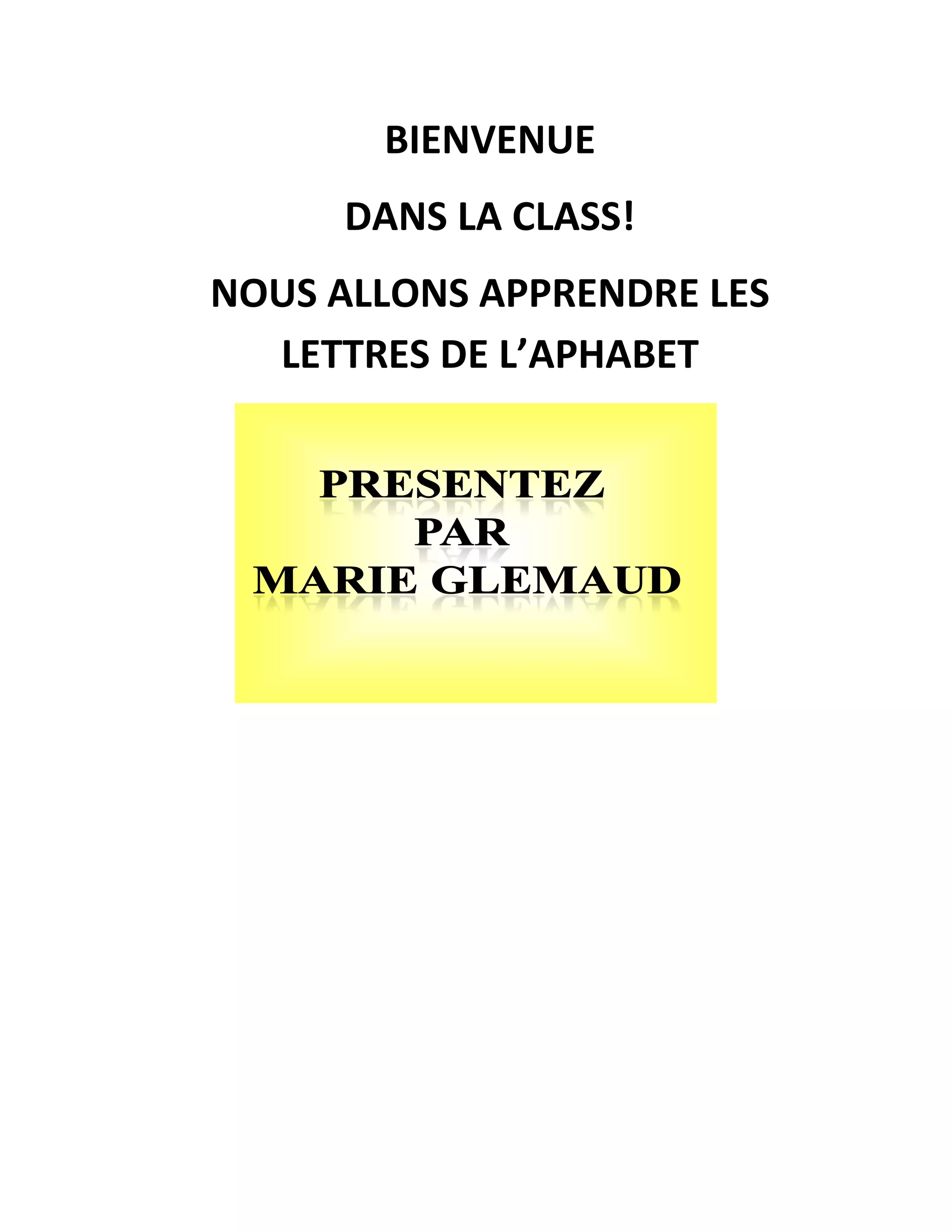 FRENCH: L' ALPHABET | DOCX