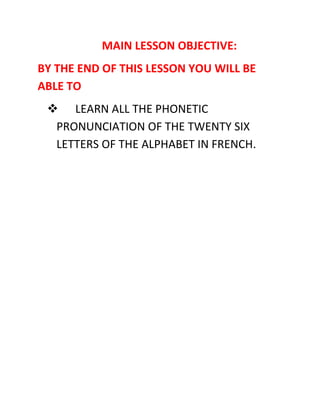 FRENCH: L' ALPHABET | DOCX