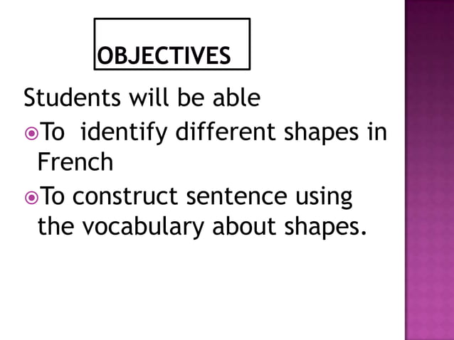FRENCH: LES FORMES | PPT | Free Download