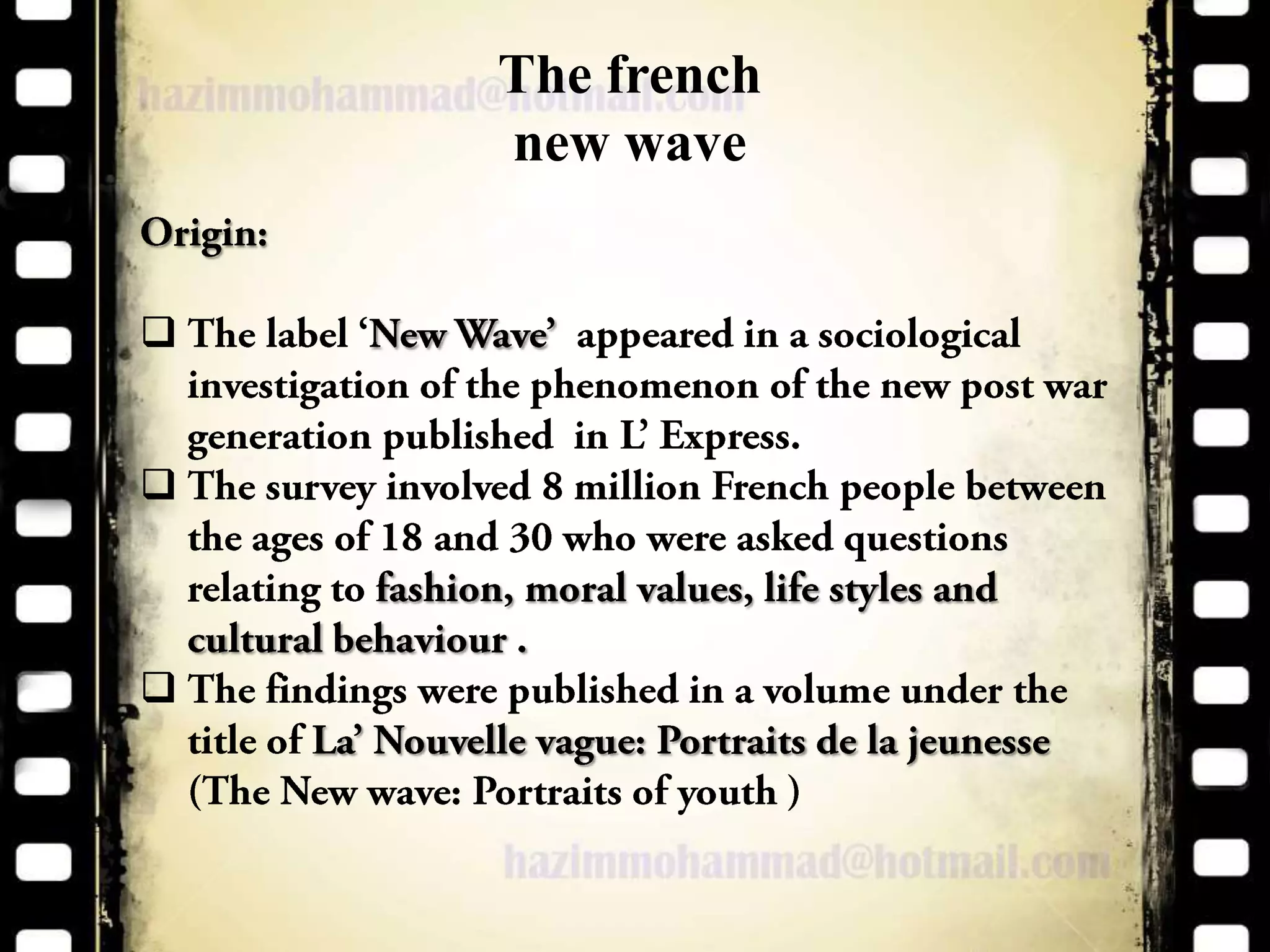 French new wave (1959 64) | PPTX