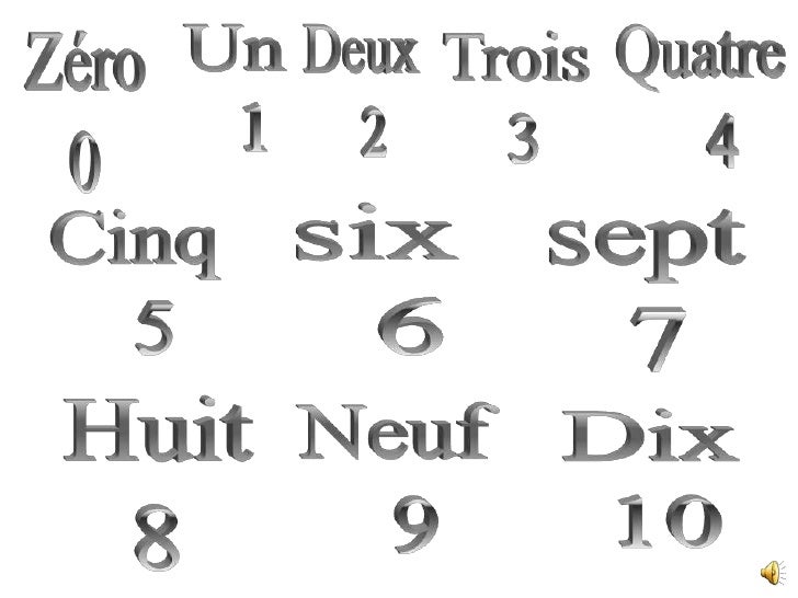 FRENCH: LES NOMBRES DE 0 - 10