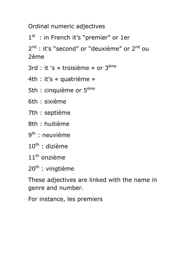 French numbers | PDF