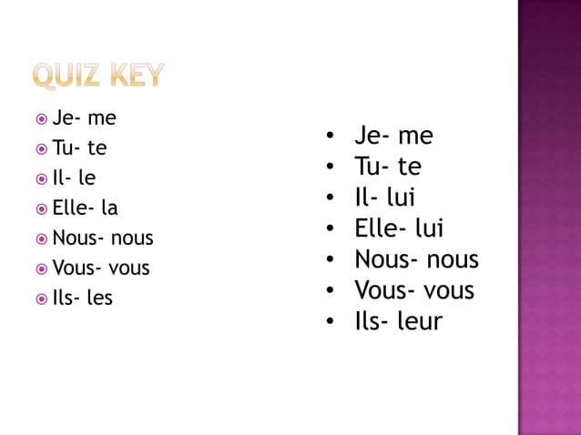 French object pronoun project selden and maci | PPT