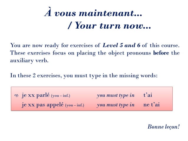 French object pronouns (past) | PPT