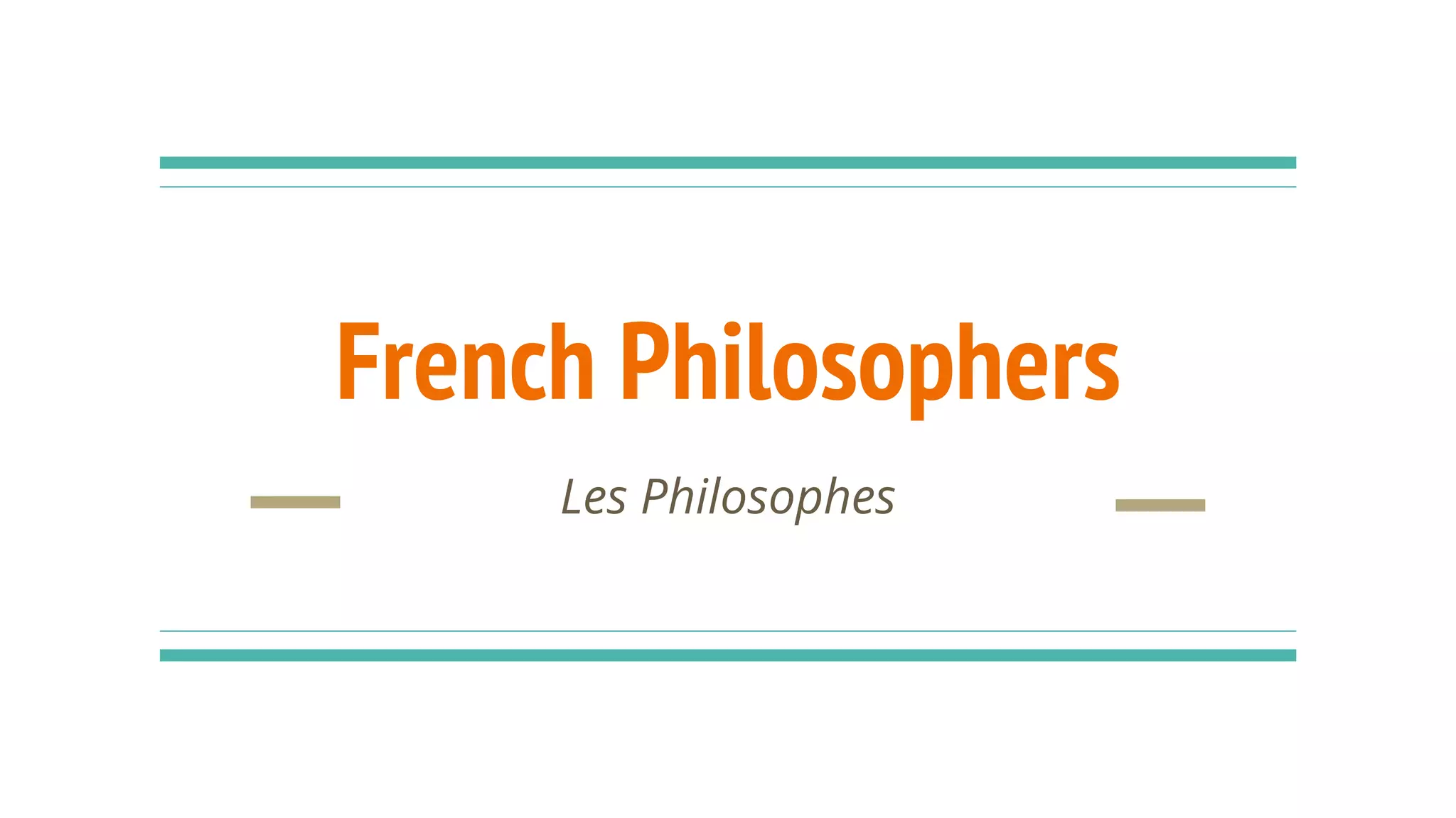 French philosophers | PDF