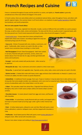 French recipes and cuisine | DOCX