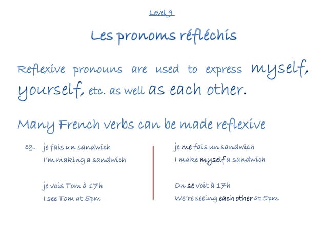 French reflexive pronouns | PPT