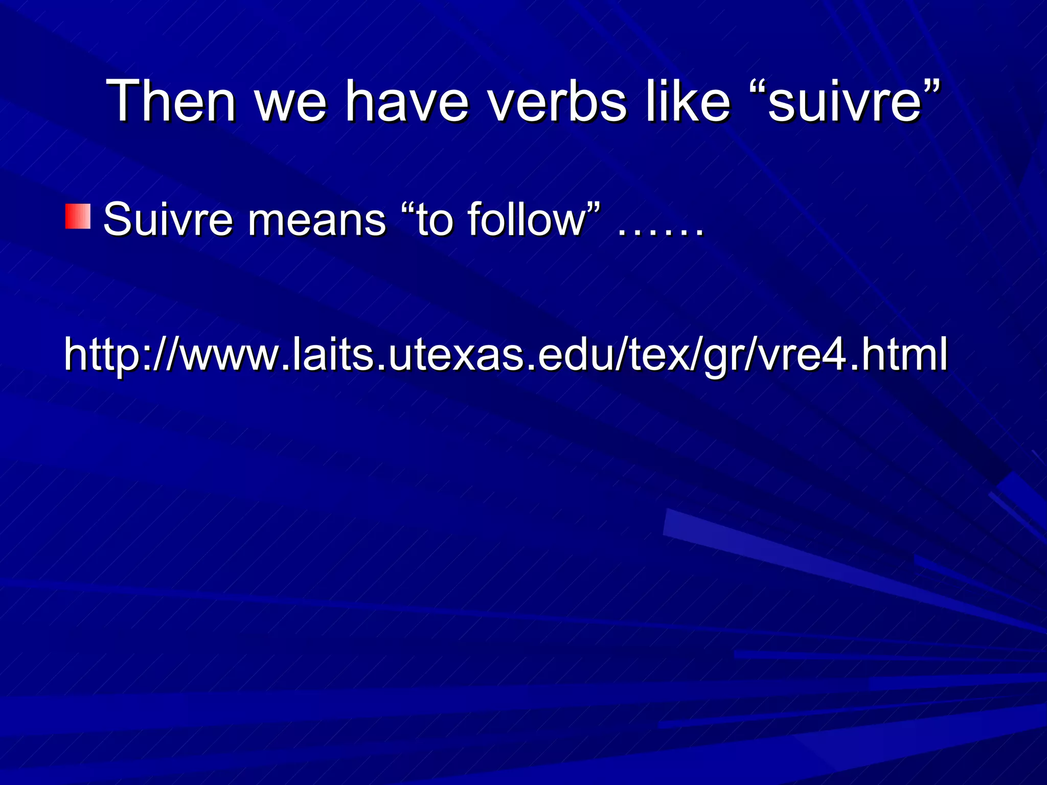 French –re verbs | PPT