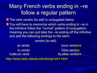 French –re verbs | PPT