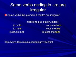 French –re verbs | PPT