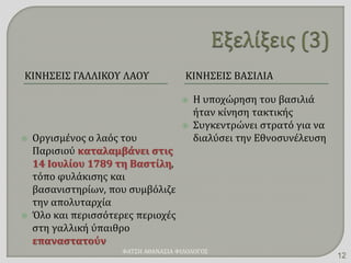 ΕΝΟΤΗΤΑ 3 Η έκρηξη και η εξέλιξη της γαλλικής επανάστασης | PPSX