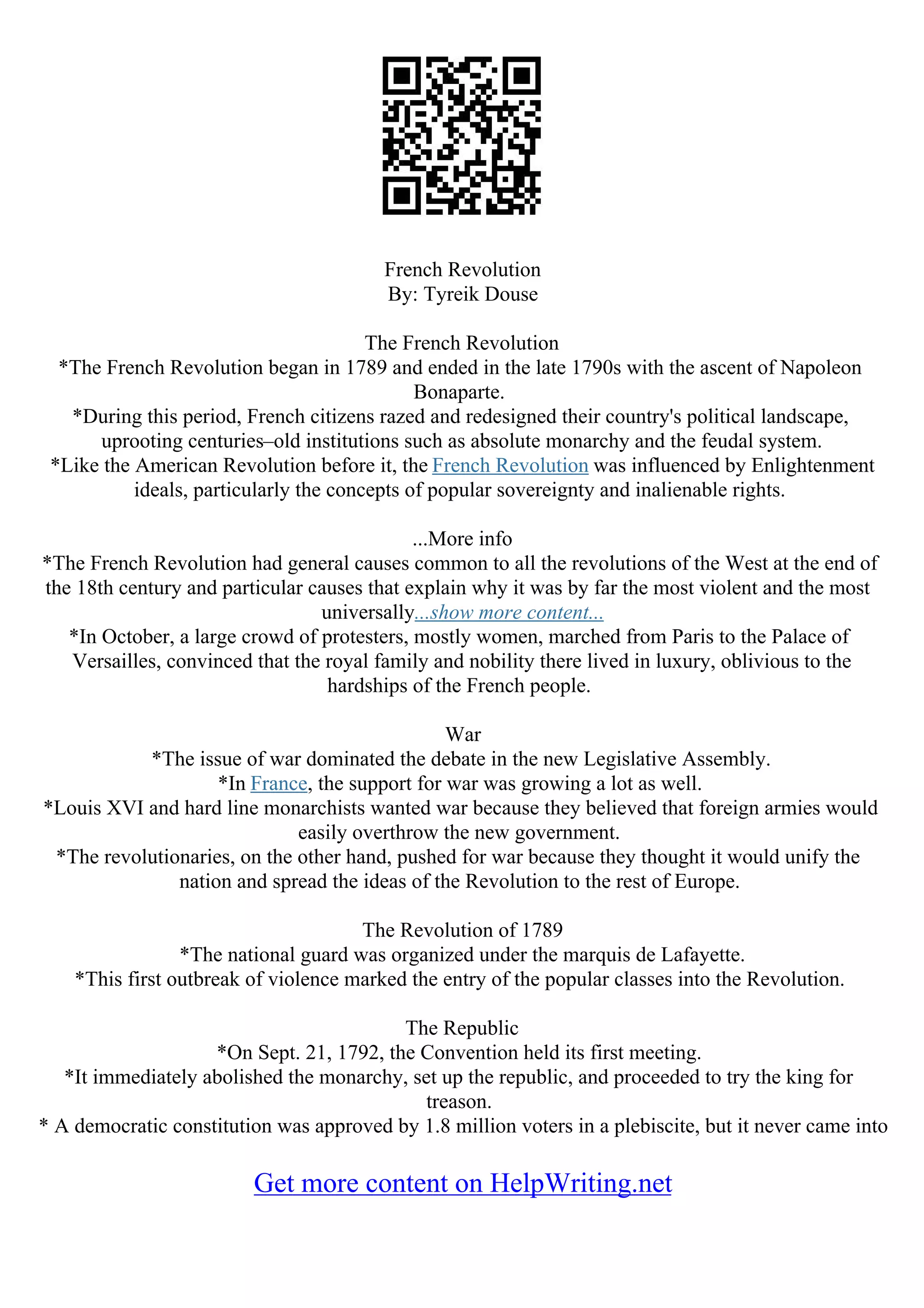 French Revolution Causes Essay | PDF | Economy | Business and Finance