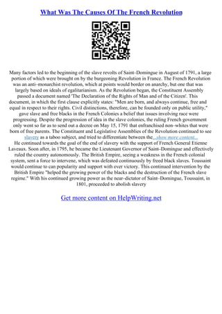 French Revolution Causes Essay | PDF