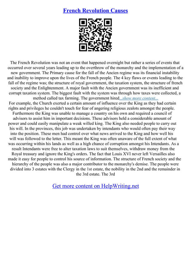 French Revolution Causes Essay | PDF