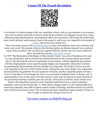 French Revolution Causes Essay | PDF