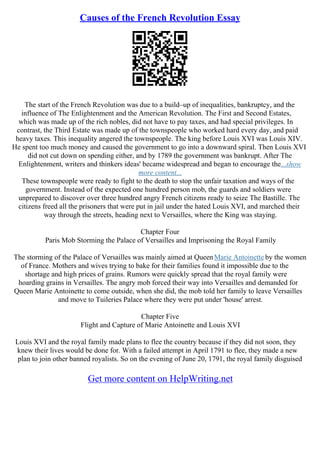 French Revolution Causes Essay | PDF