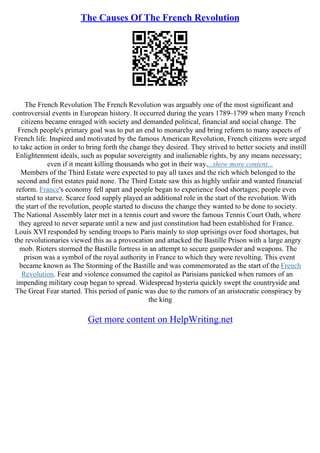 French Revolution Causes Essay | PDF