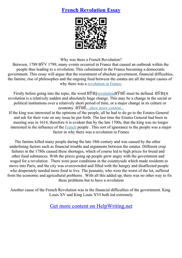 French Revolution Essay Topics | PDF