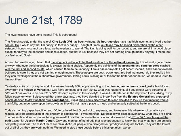 French revolution journal entries | PPT