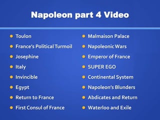 Lesson 8-11 French Revolution & Napoleon Video Guide | PPTX