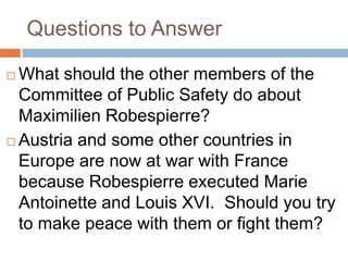 French rev role play cp | PPT