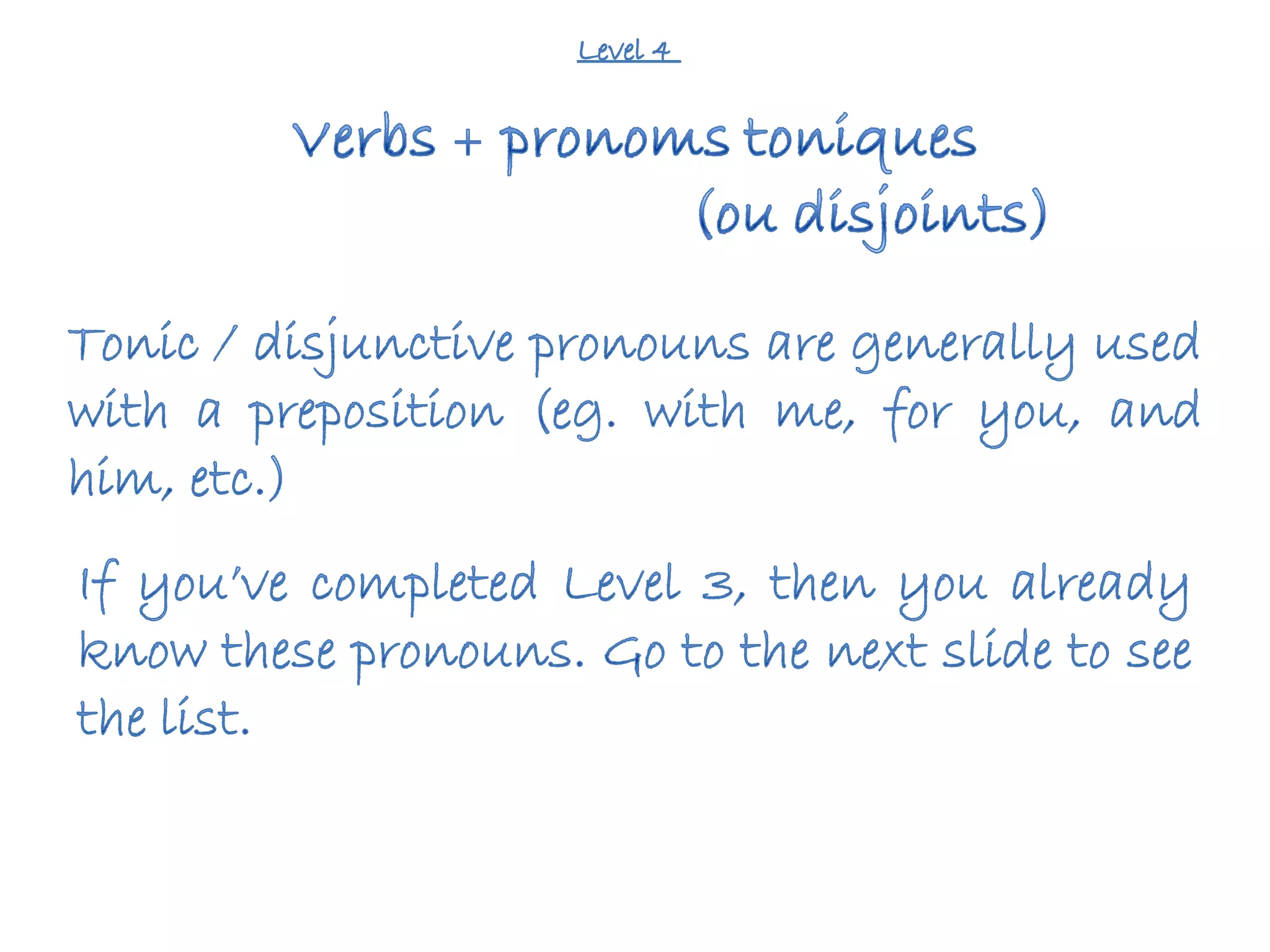 French tonic pronouns | PDF