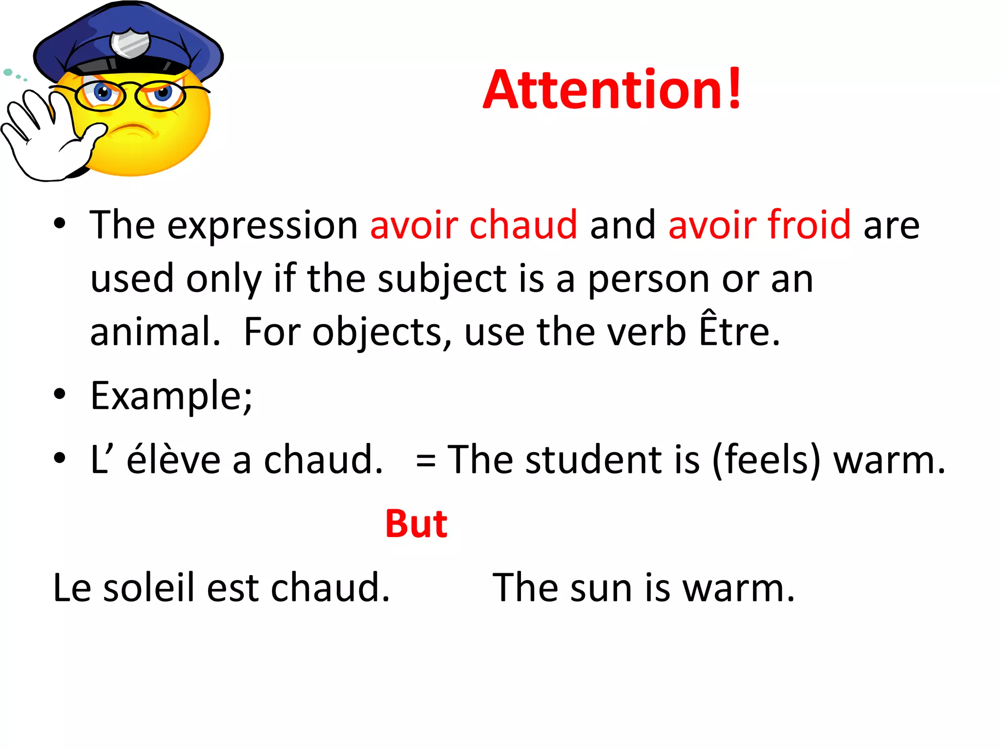 FRENCH: VERBE AVOIR PRESENT DE L’INDICATIF | PPTX