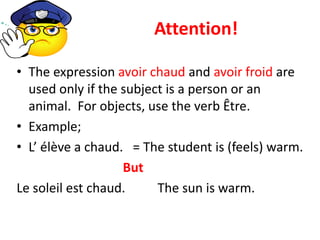 FRENCH: VERBE AVOIR PRESENT DE L’INDICATIF | PPTX