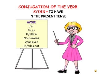 FRENCH: VERBE AVOIR PRESENT DE L’INDICATIF | PPTX