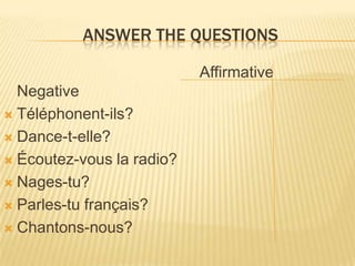 FRENCH VERBS IN IR PRESENT TENSE PART 2tense lesson | PPTX