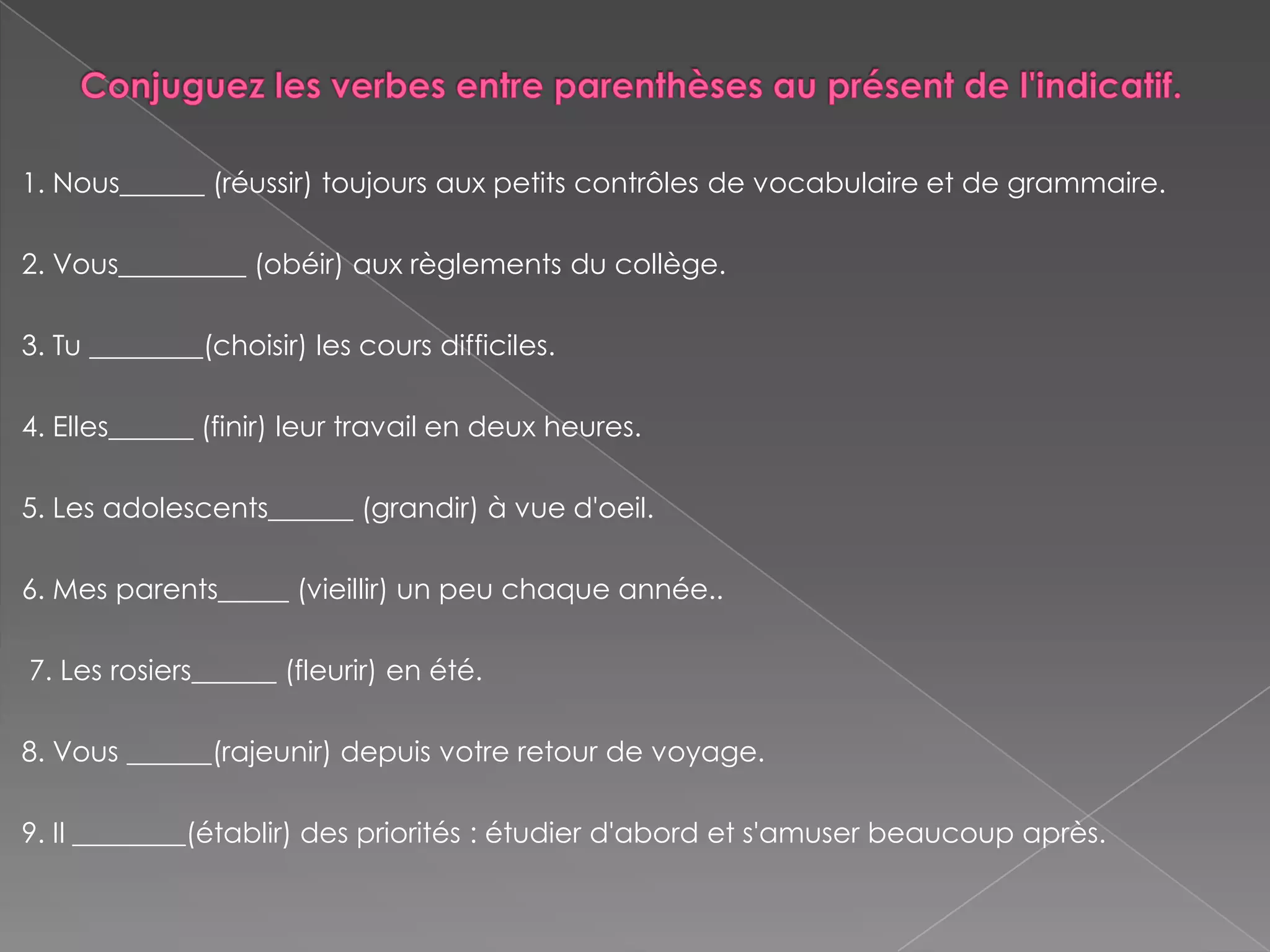 FRENCH VERBS IN IR PRESENT TENSE PART 2 | PPTX