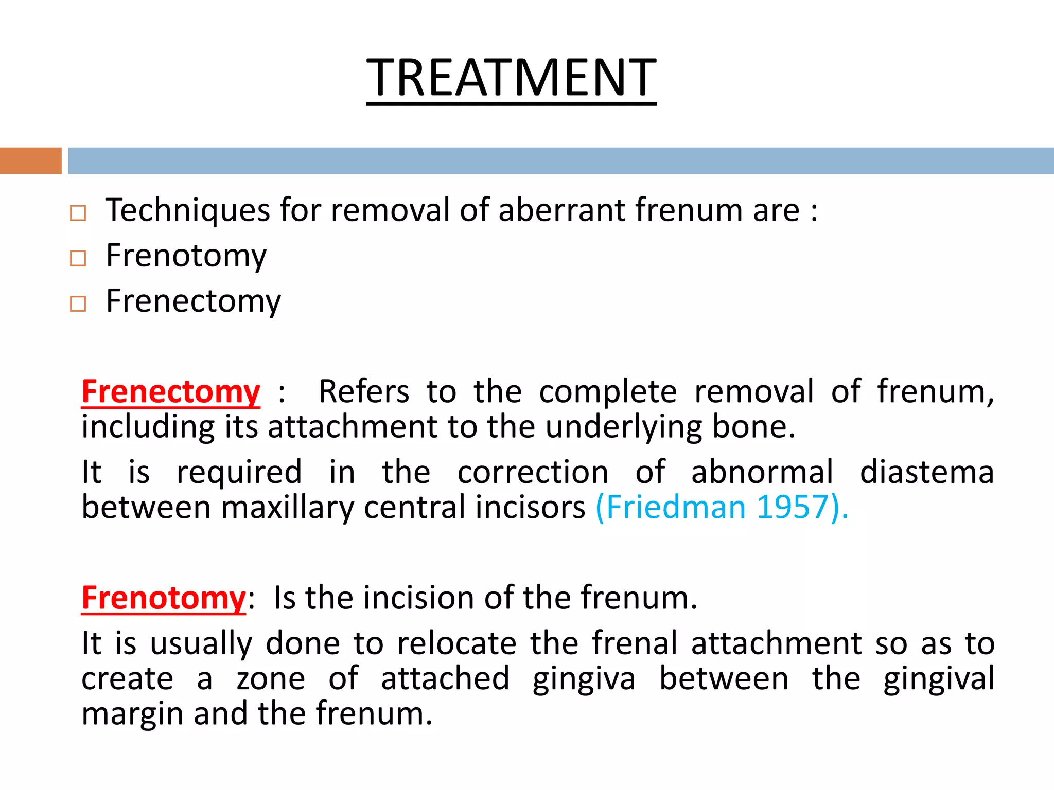 Frenum attachment and it's management. | PPTX