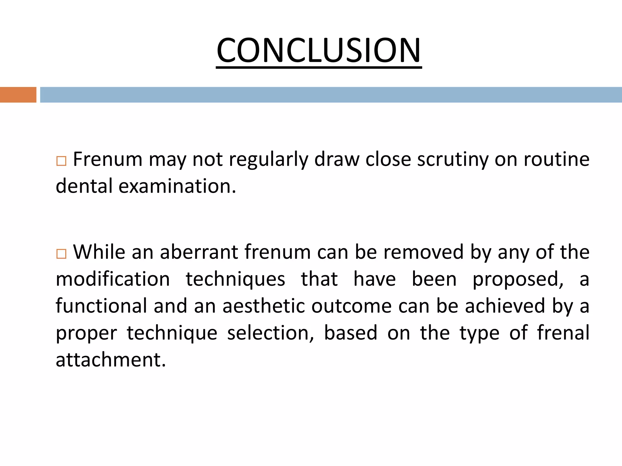Frenum attachment and it's management. | PPTX