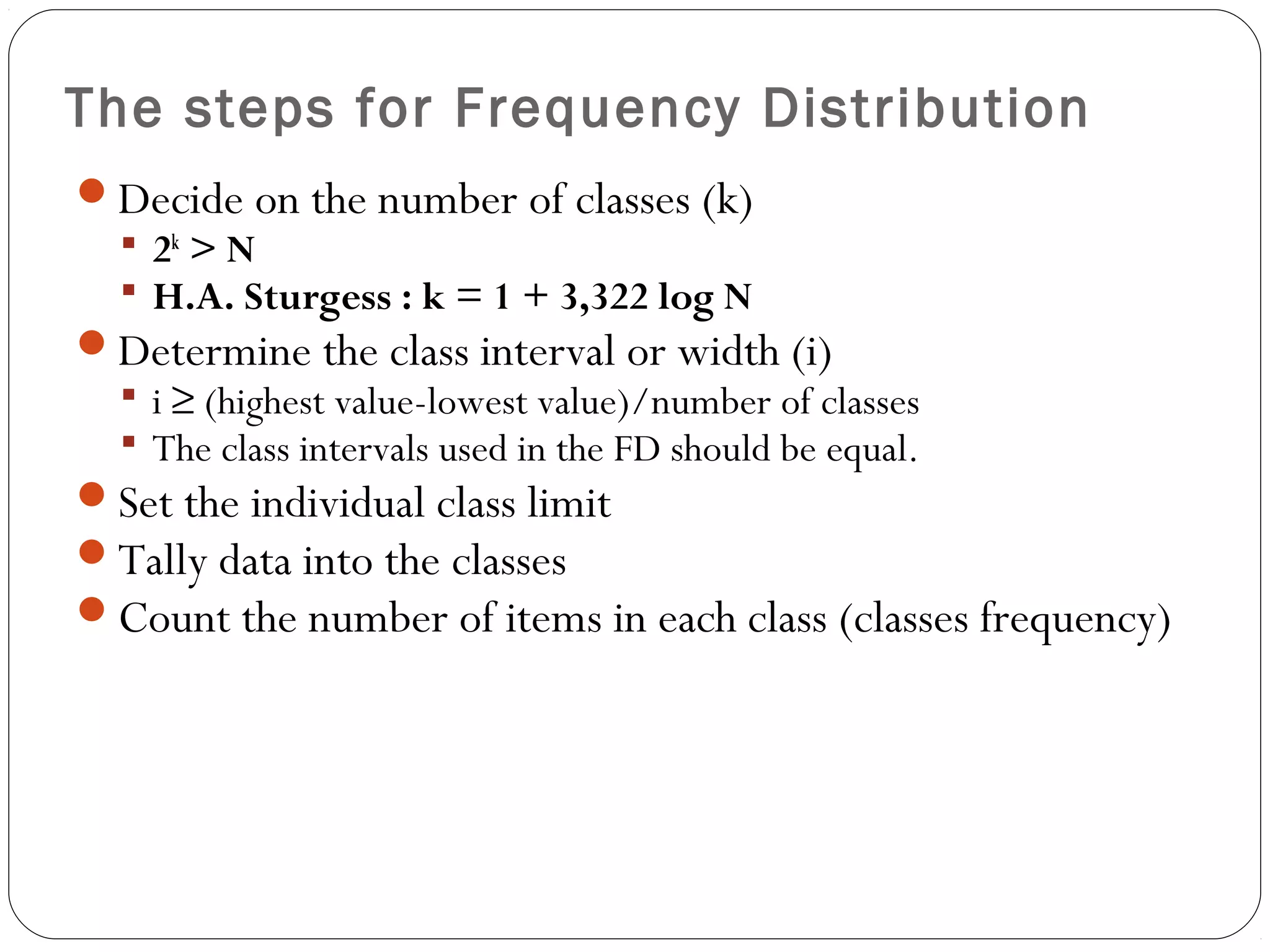 FREQUENCY DISTRIBUTION ( distribusi frekuensi) - STATISTICS | PPT