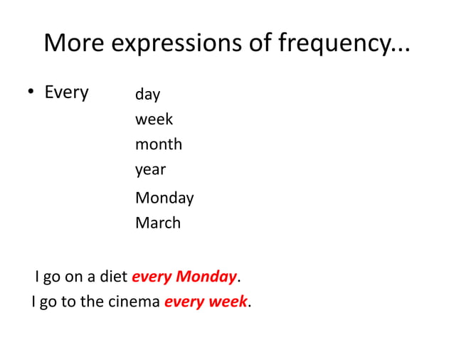 adverbs & expressions of frequency | PPTX | Nutrition | Healthy Living