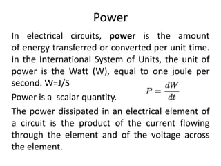 Frequency and Power related to electrical devices and circuit | PPTX