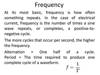 Frequency and Power related to electrical devices and circuit | PPTX