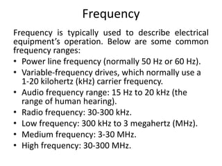 Frequency and Power related to electrical devices and circuit | PPTX