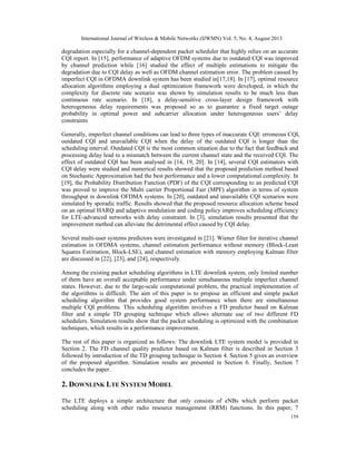 FREQUENCY AND TIME DOMAIN PACKET SCHEDULING BASED ON CHANNEL PREDICTION WITH IMPERFECT CQI IN ...