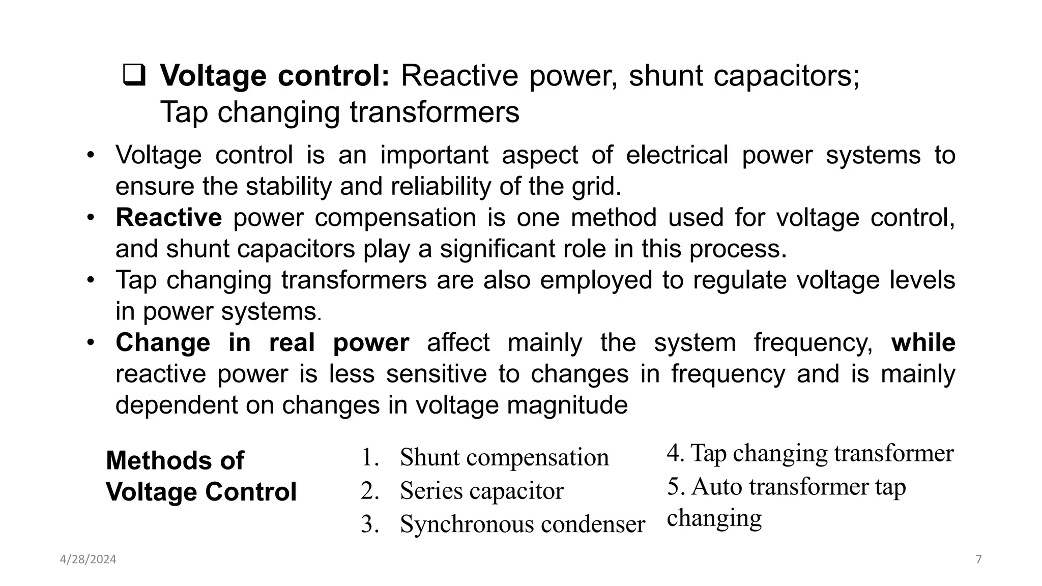 Frequency Control And Voltage Control Pptx