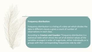 Frequency distribution | PPTX | Music | Entertainment