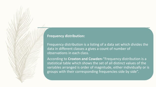 Frequency distribution | PPT