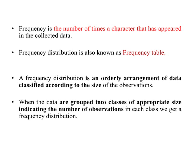 Biostatistics Frequency distribution | PPTX
