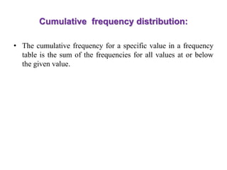 Biostatistics Frequency distribution | PPTX