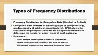 FREQUENCY DISTRIBUTION,INTRODUCTION,TYPES.pptx