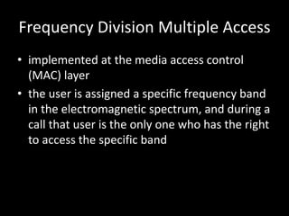 Frequency Division Multiple Access (FDMA) | PPTX | Computer Networking | Computing
