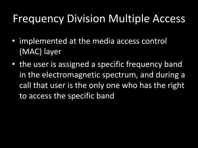 Frequency Division Multiple Access Fdma Pptx