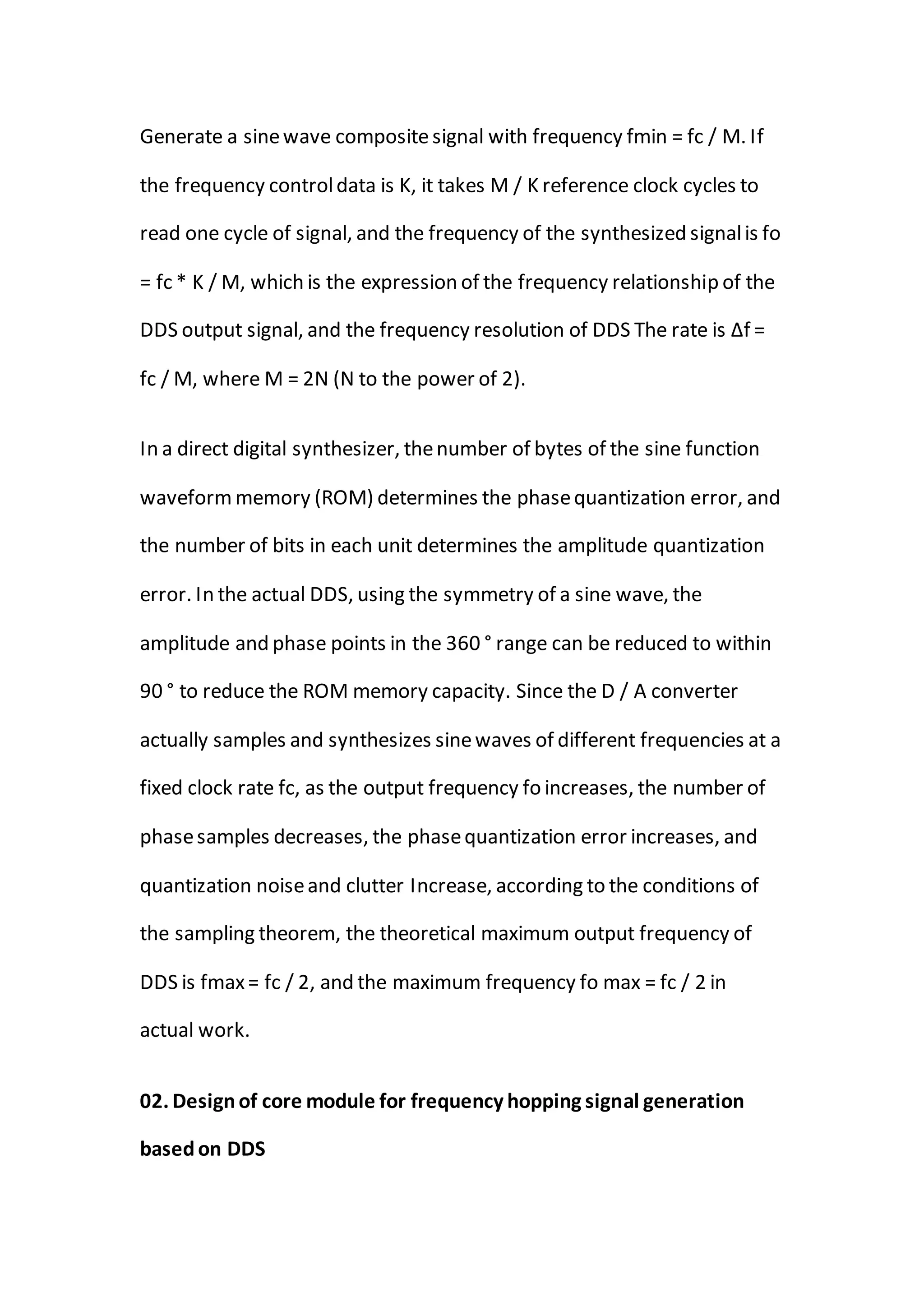 Frequency hopping signal of dds based on fpga hardware | PDF