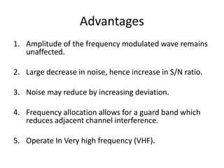 Frequency modulation and its application | PPTX
